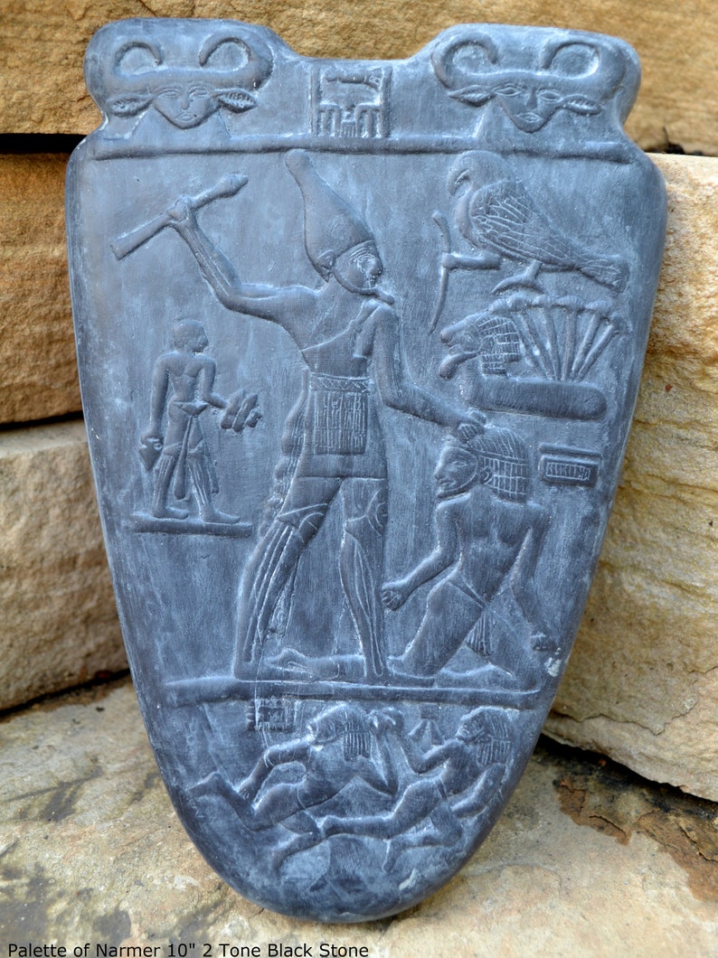 History Egyptian Palette of Narmer Sculptural Statue 2 Sided Www.neo ...