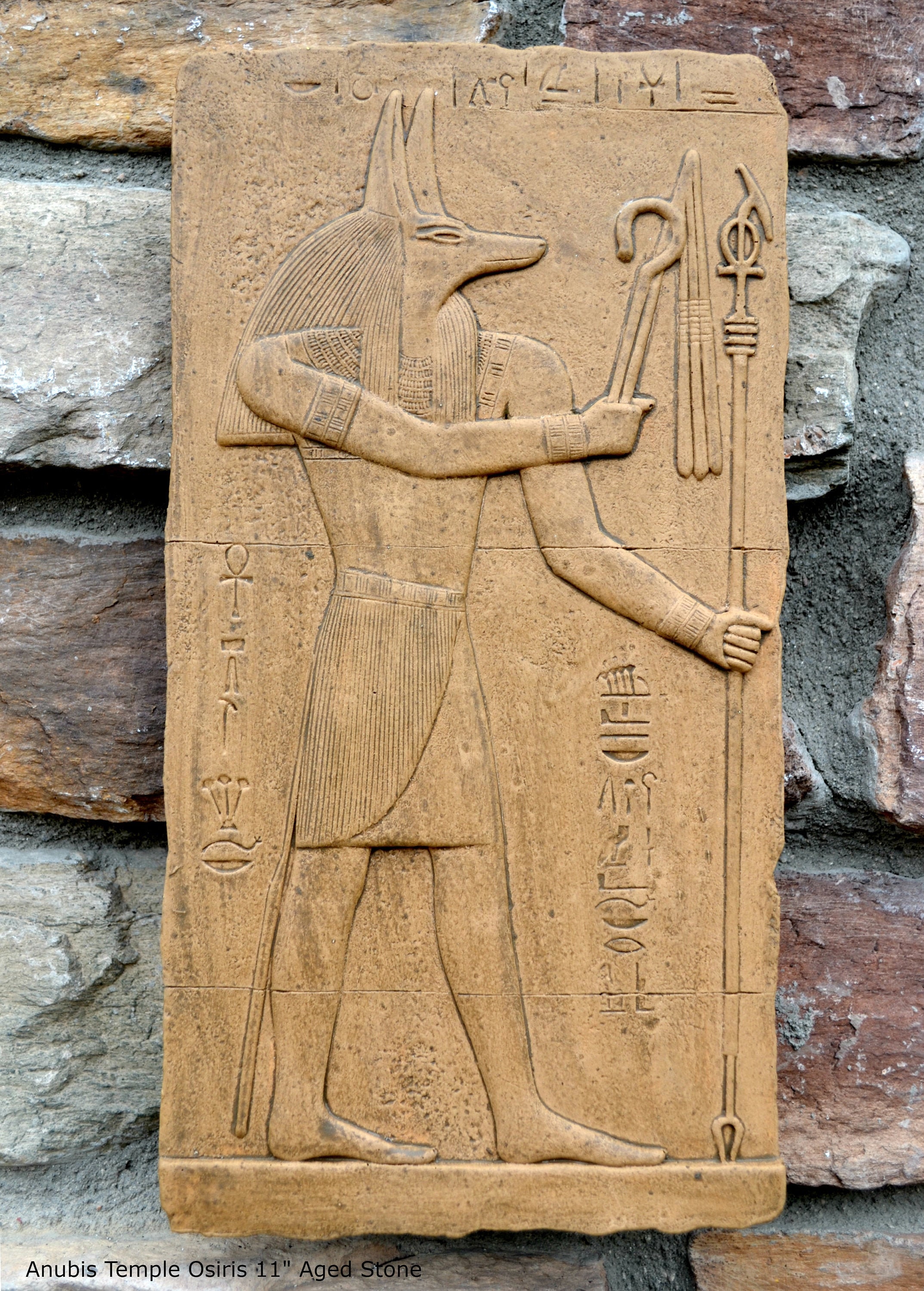 History Egyptian Anubis Temple Osiris Sculptural Wall Relief | Etsy
