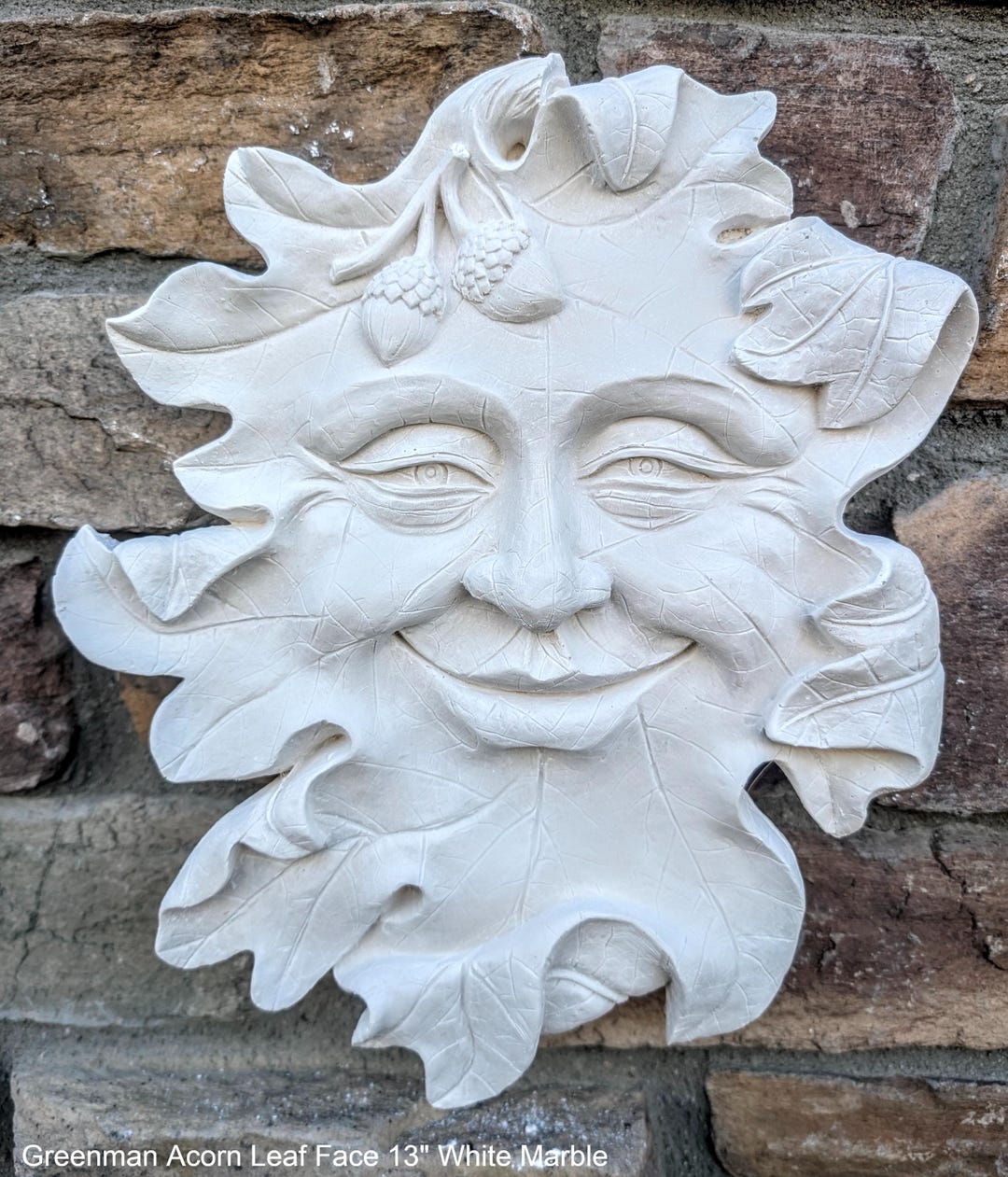 Green Man Leaf Face Acorn Tree Man Mythical Greenman Wall Sculpture ...