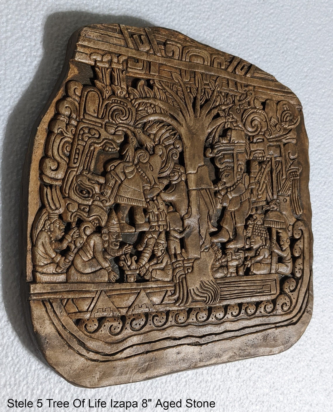 Aztec Mayan Stele 5 Tree of Life Izapa Olmec Sculpture Wall - Etsy