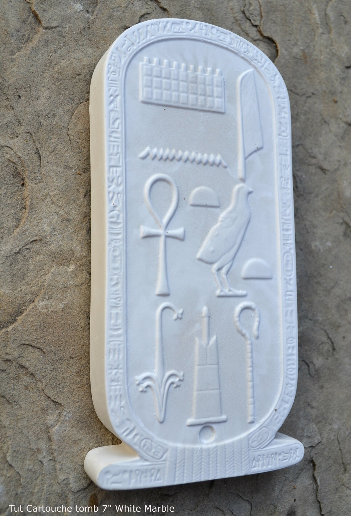 Egyptian King Tut Cartouche Tomb Artifact Carved Sculpture Statue 7" Ww ...