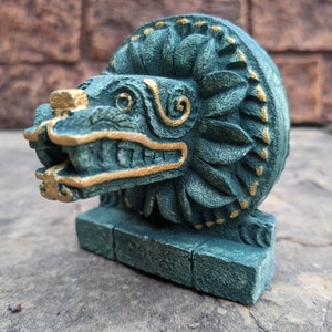 History Feathered Serpent Head of Quetzalcoatl Aztec Maya Artifact ...