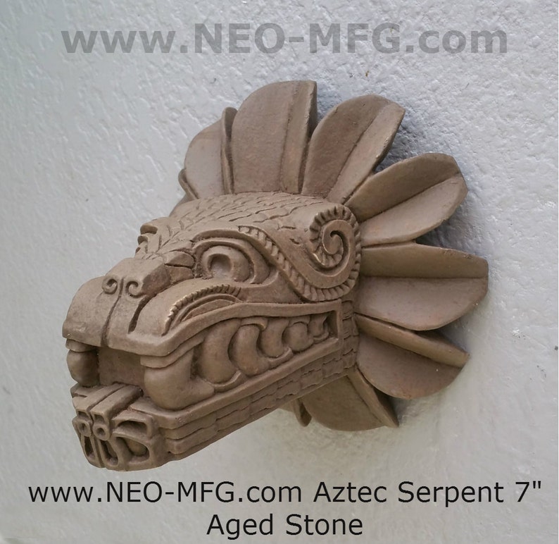 History Feathered Serpent Head of Quetzalcoaltl Aztec Maya Artifact ...