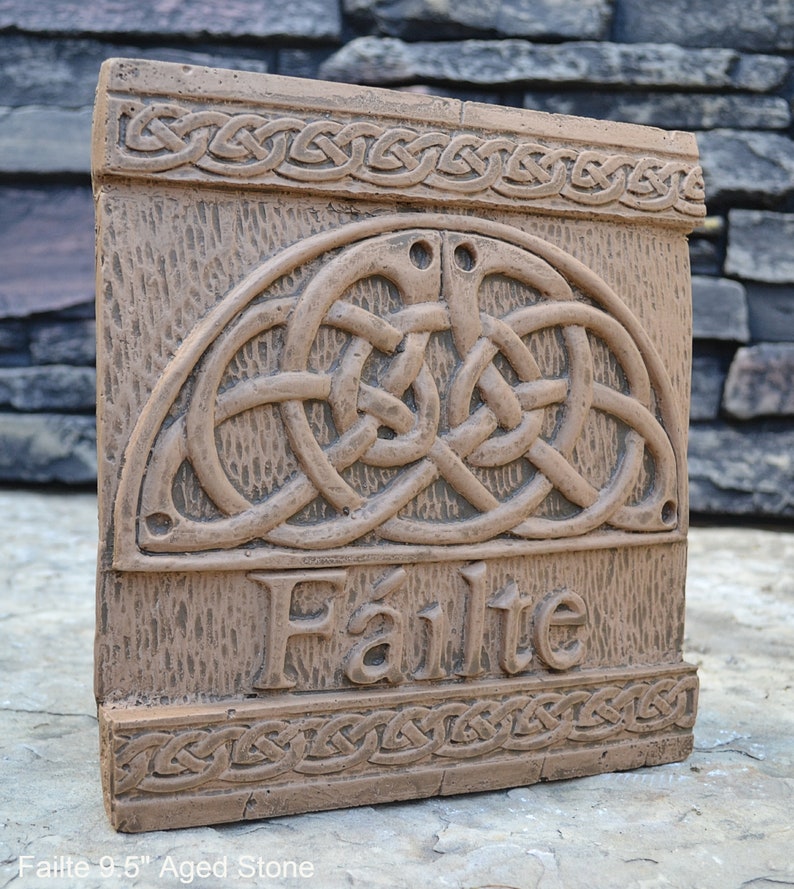 FAILTE Irish WELCOME Ireland Gaelic Celtic Stone Sign Plaque Www.neo-m ...