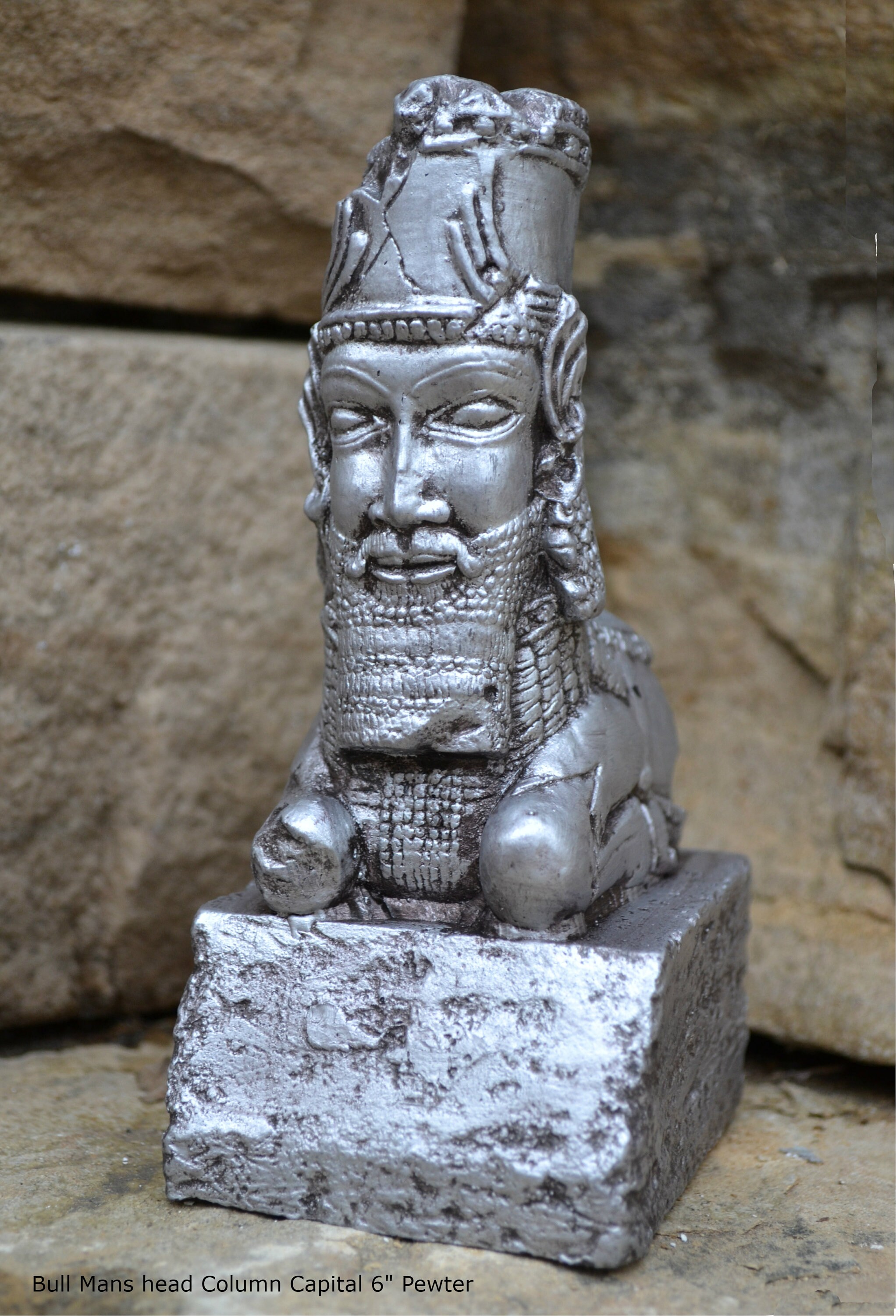Historical Assyrian Persian Column Capital Man-bull Relief Sculpture ...