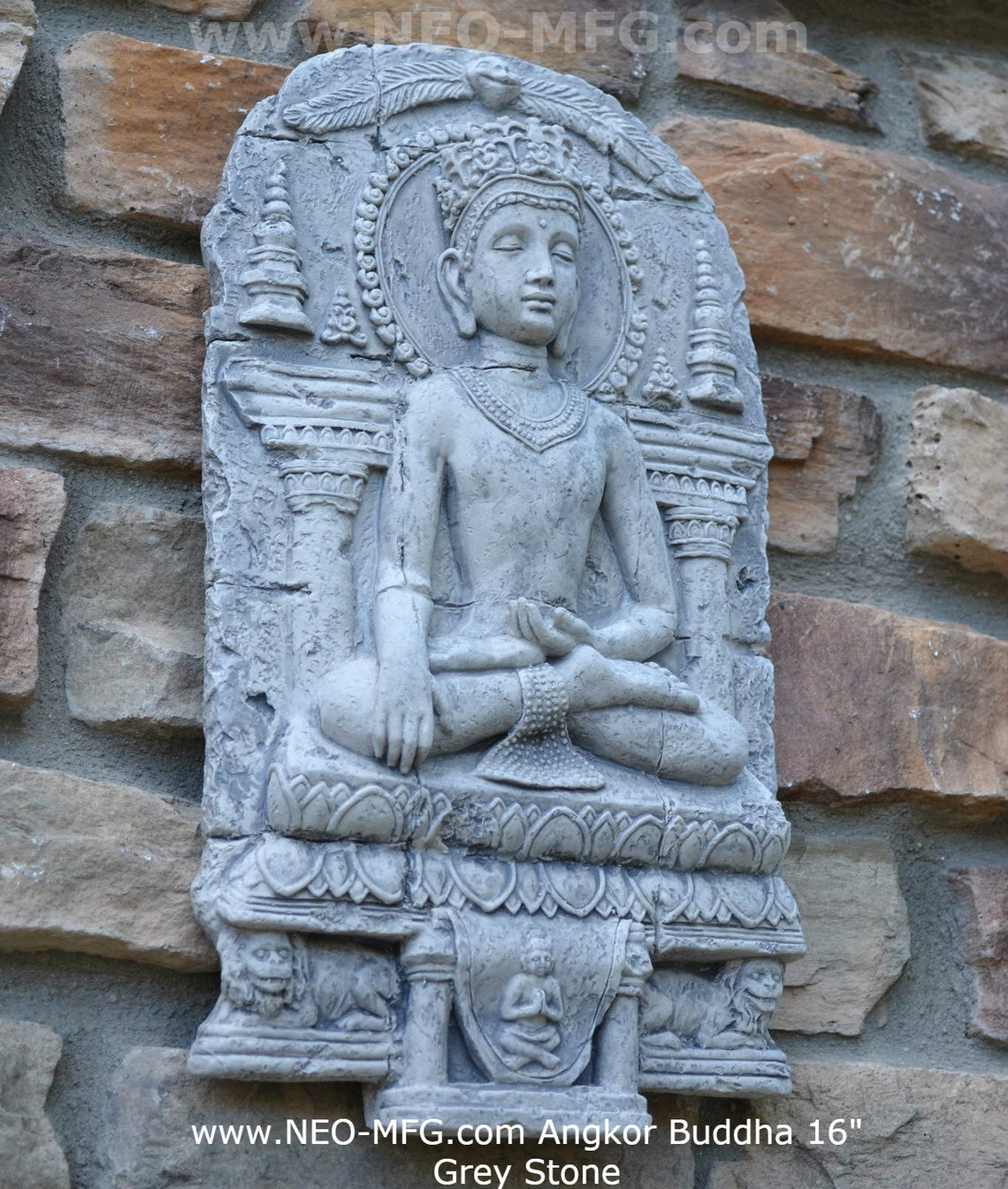 Asia Angkor Buddha Murda Artifact Wall Sculpture Statue 16" Www.neo-mfg ...