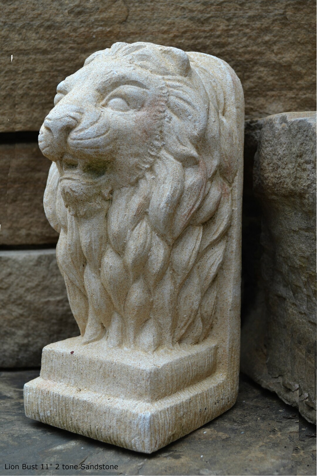 Lion Bust Crete Sculpture Art Www.neo-mfg.com Home Decor 11" - Etsy