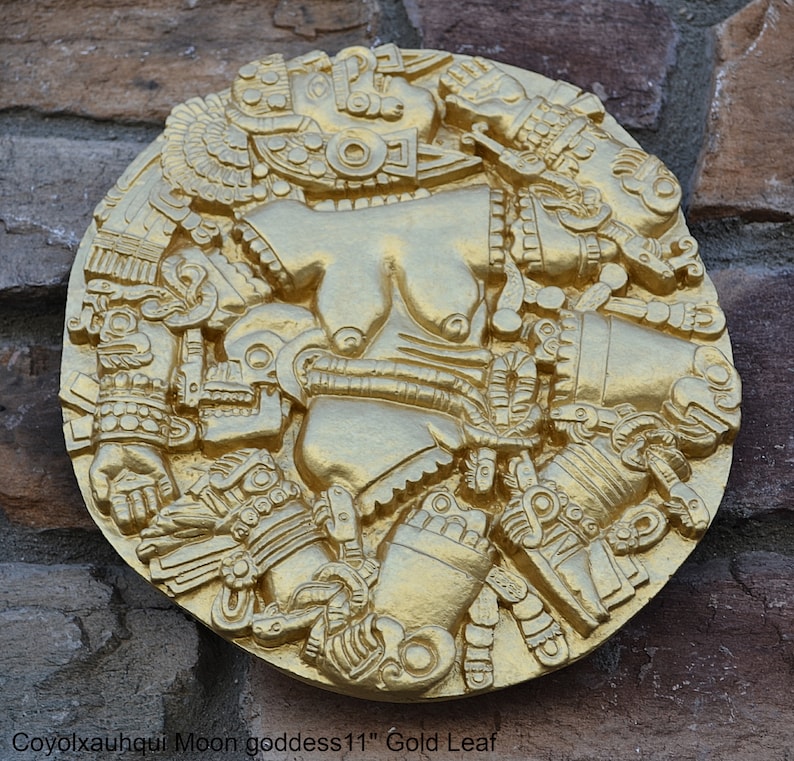 History Aztec Maya Artifact Coyolxauhqui Moon Goddess Wall Relief ...