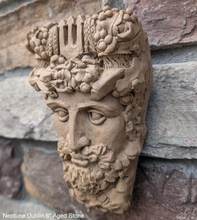 Roman Greek Neptune Face Wall Mythical Plaque Sculptural Relief Www.neo ...