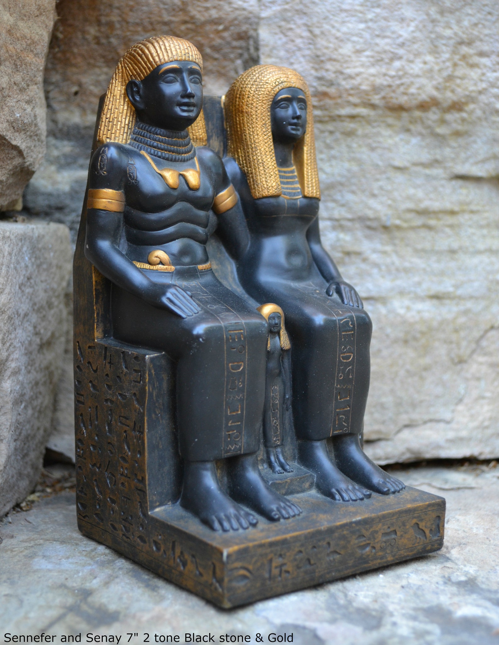 Egyptian Sennefer and Senay Seated Sitting Statue Sculpture 7" Www.neo ...