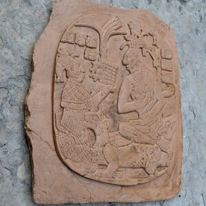 Aztec Mayan Mesoamerican Oval Palace Tomb Palenque Temple Fragment ...