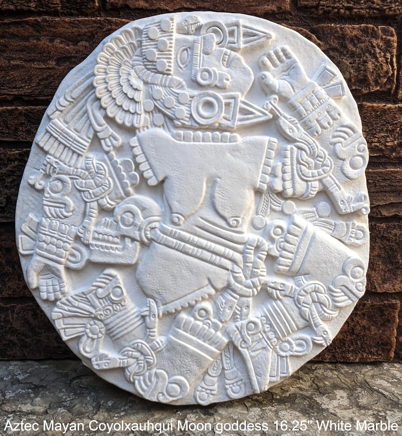 Aztec Maya Artifact Coyolxauhqui Moon Goddess Sculpture Statue 16.25 ...