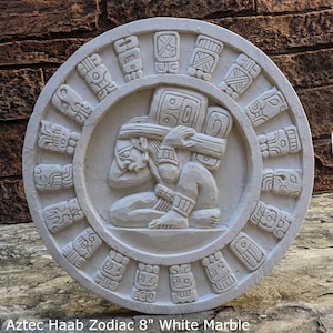 MAYAN AZTEC Haab Zodiac CALENDAR Sculptural Wall Relief Plaque 8 Www ...