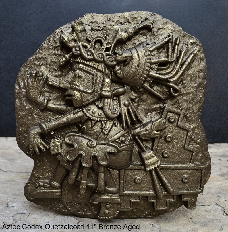 History Aztec Maya Artifact Carved Quetzalcoatl Sculpture | Etsy