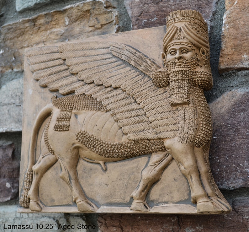 Historical Assyrian Lamassu Winged Bull Wall Sculpture Www.neo-mfg.com ...