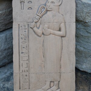History Egyptian Bastet Sculptural Wall Relief Www.neo-mfg.com 11" E6 ...
