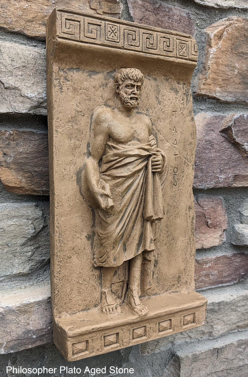 Roman Greek Philosopher Plato Frieze Fragment Sculpture Reproduction ...