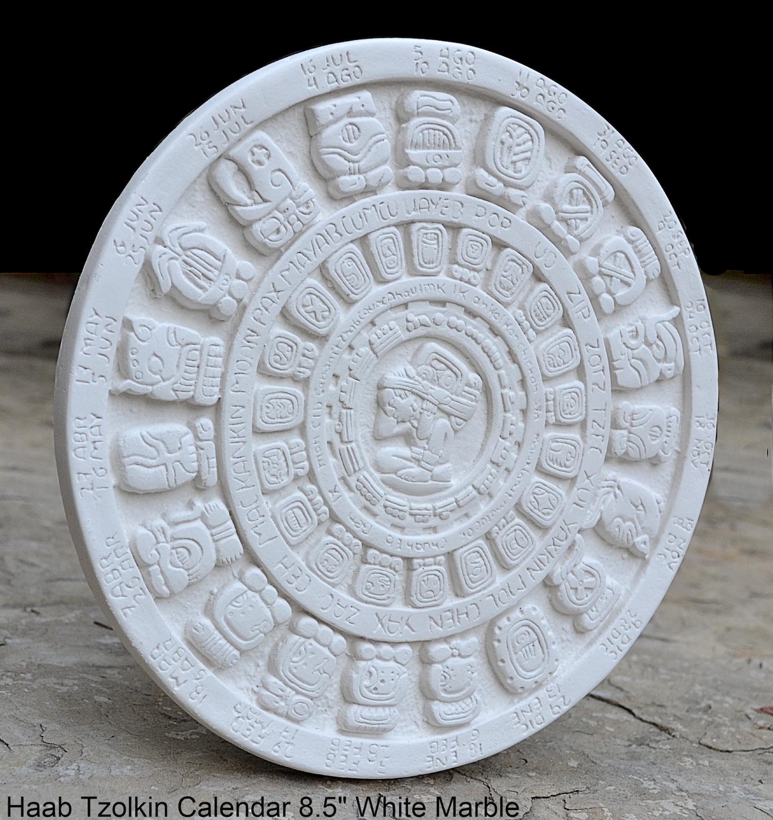 History MAYAN AZTEC Haab Tzolkin CALENDAR Sculptural Wall Relief Plaque ...