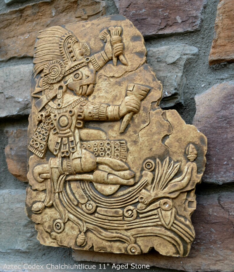 History Aztec Maya Chalchiuhtlicue Artifact Carved Rite Sun | Etsy