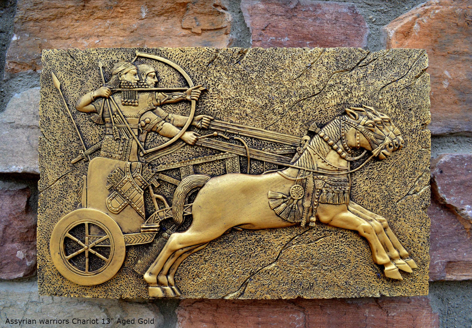 Historical Assyrian Warriors Chariot Royal Hunt Wall Art Sculpture Www ...