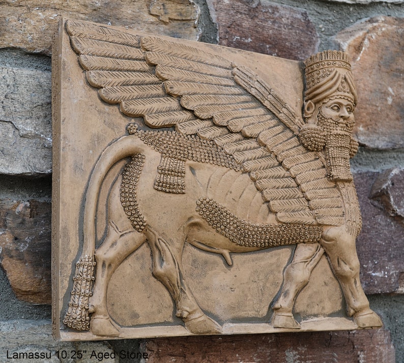 Historical Assyrian Lamassu Winged Bull Wall Sculpture Www.neo-mfg.com ...