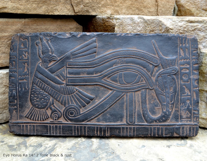 History Egyptian Eye Horus Ra Plaque Artifact Sculpture 14" Www.neo-mfg ...
