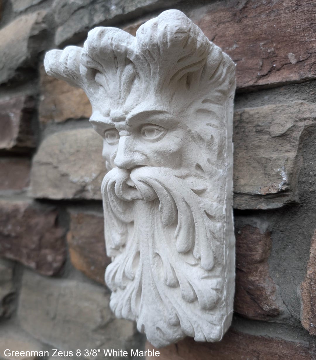 Roman Greek Zeus Greenman Wall Shelf Corbel Grotesque Goblin Sculpture ...