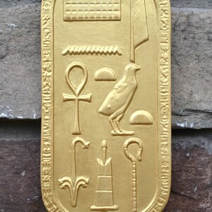 Egyptian King Tut Cartouche Tomb Artifact Carved Sculpture Statue 7" Ww ...