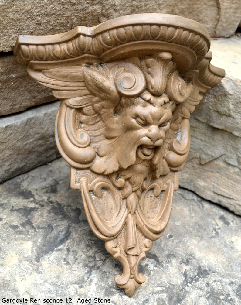 Gargoyle Satyr wall Shelf corbel Grotesque goblin sculpture | Etsy