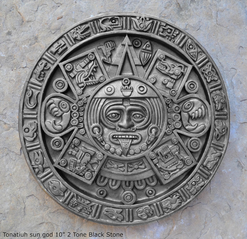 Aztec Mayan Tonatiuh Sun God Relief Sculpture Ancient Replica Www.neo ...