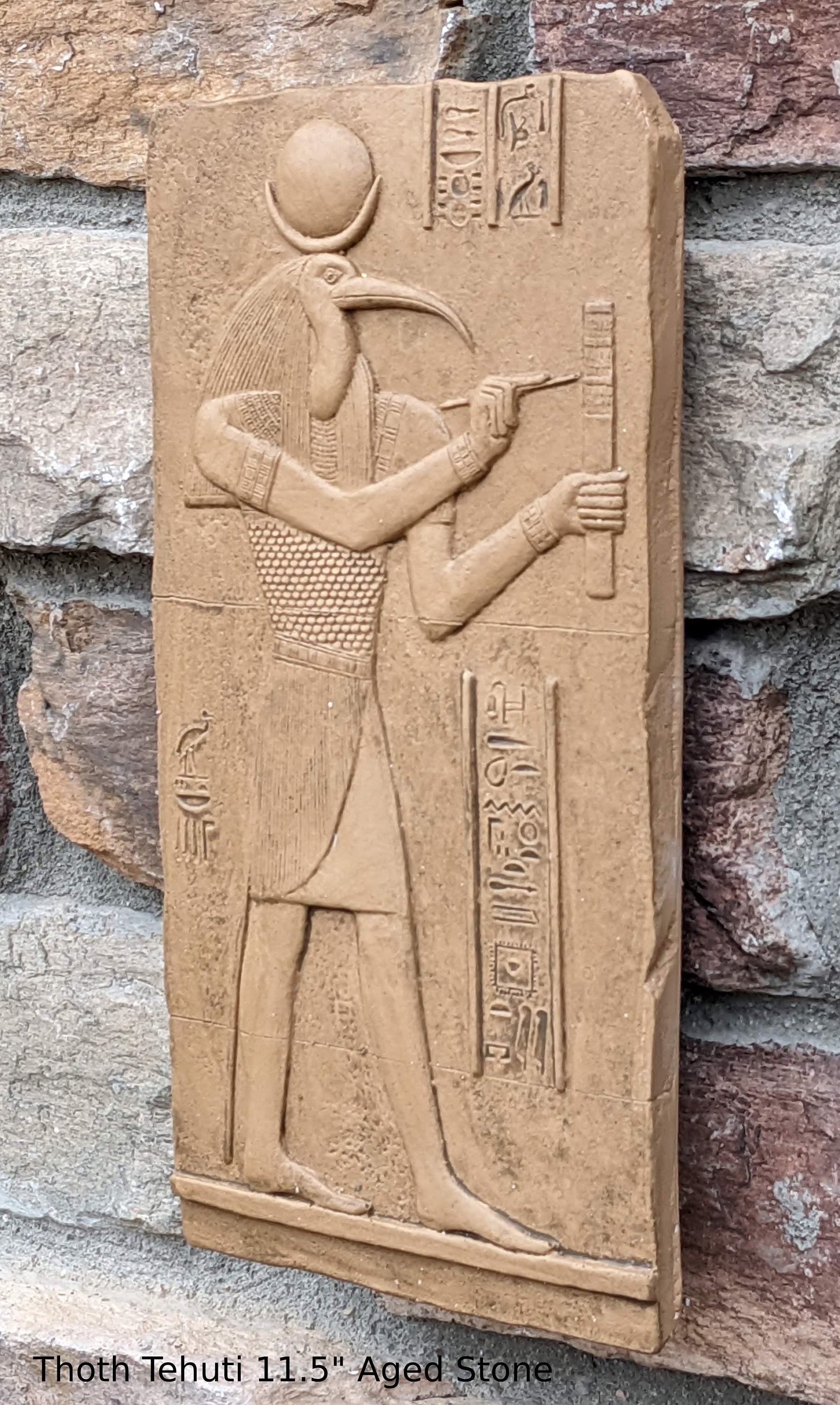 History Egyptian God Thoth Tehuti Sculptural Wall Relief Www.neo-mfg ...