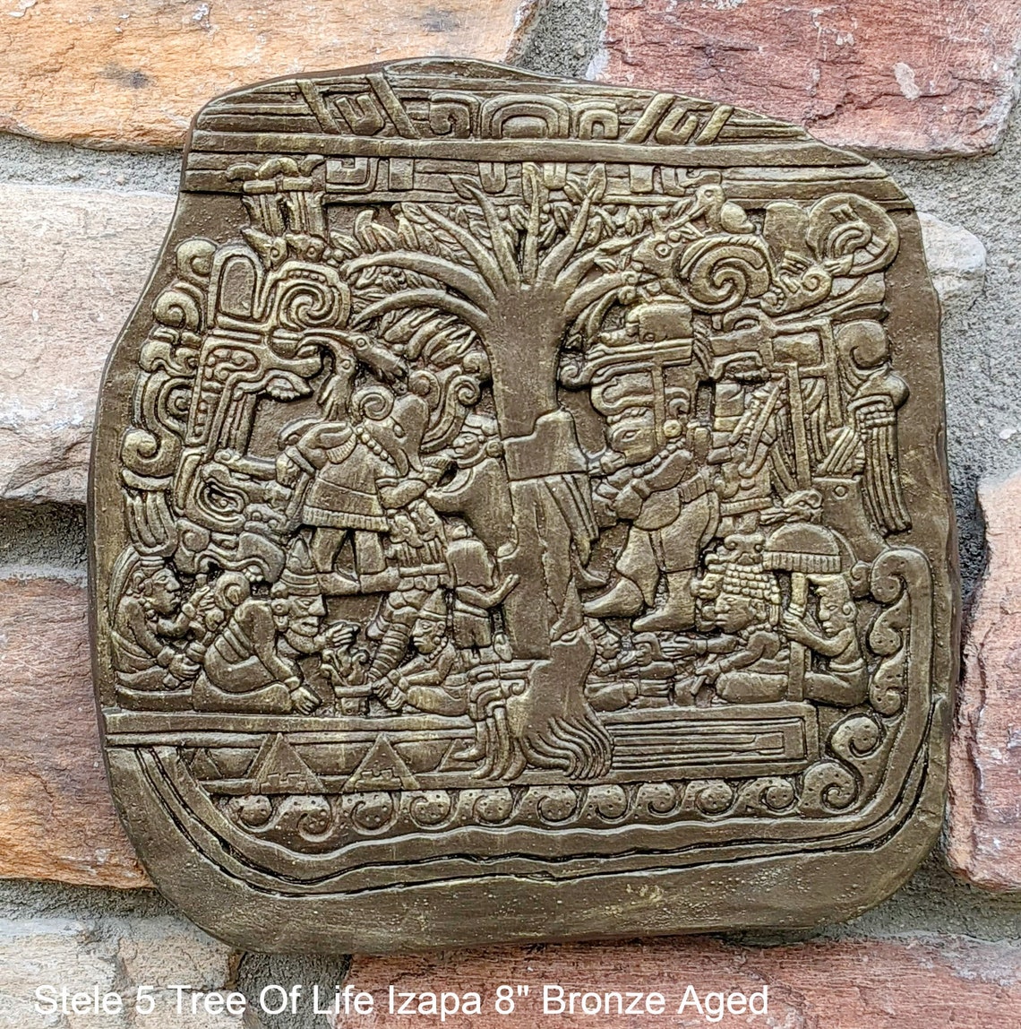 Aztec Mayan Stele 5 Tree of Life Izapa Olmec Sculpture Wall - Etsy