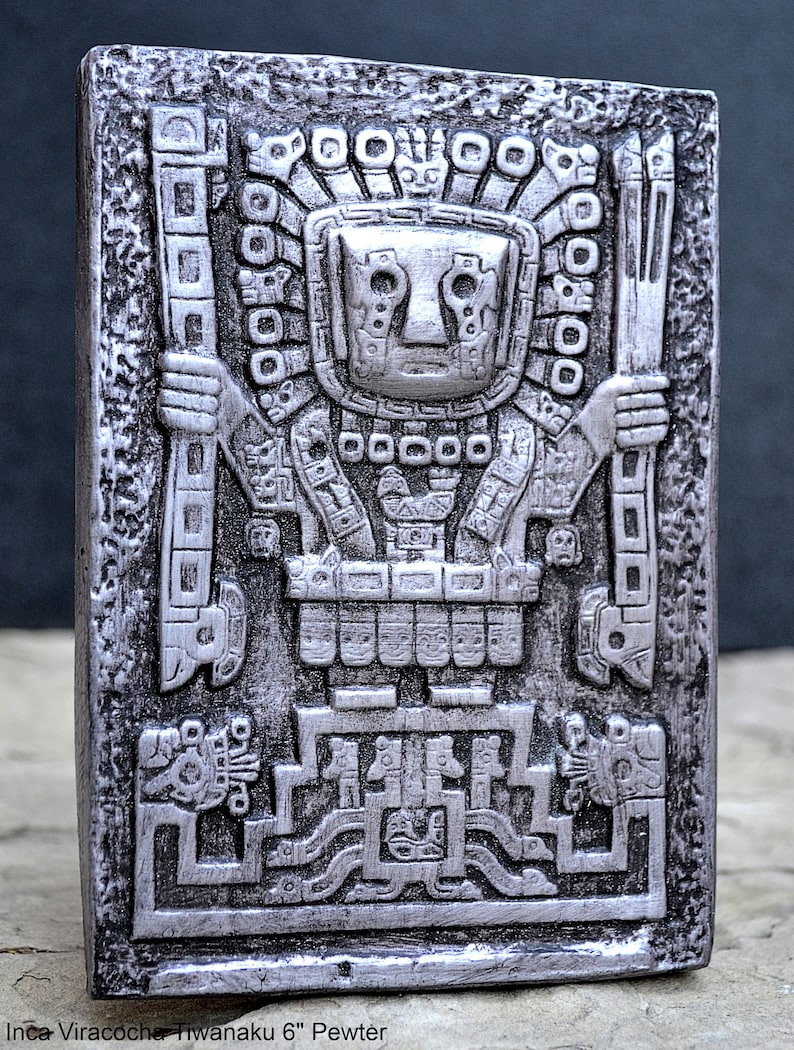 Inca Viracocha Tiwanaku Gateway Sun Sculptural Wall Relief Plaque 6 ...