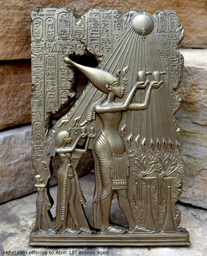History Egyptian Akhetaten Offering to Aton Aten Hieroglyph Sculptural ...