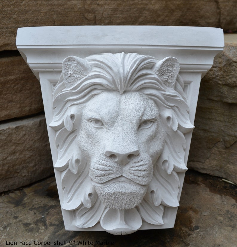 Animal Lion Face Corbel Shelf Column Plaque Fragment Relief - Etsy