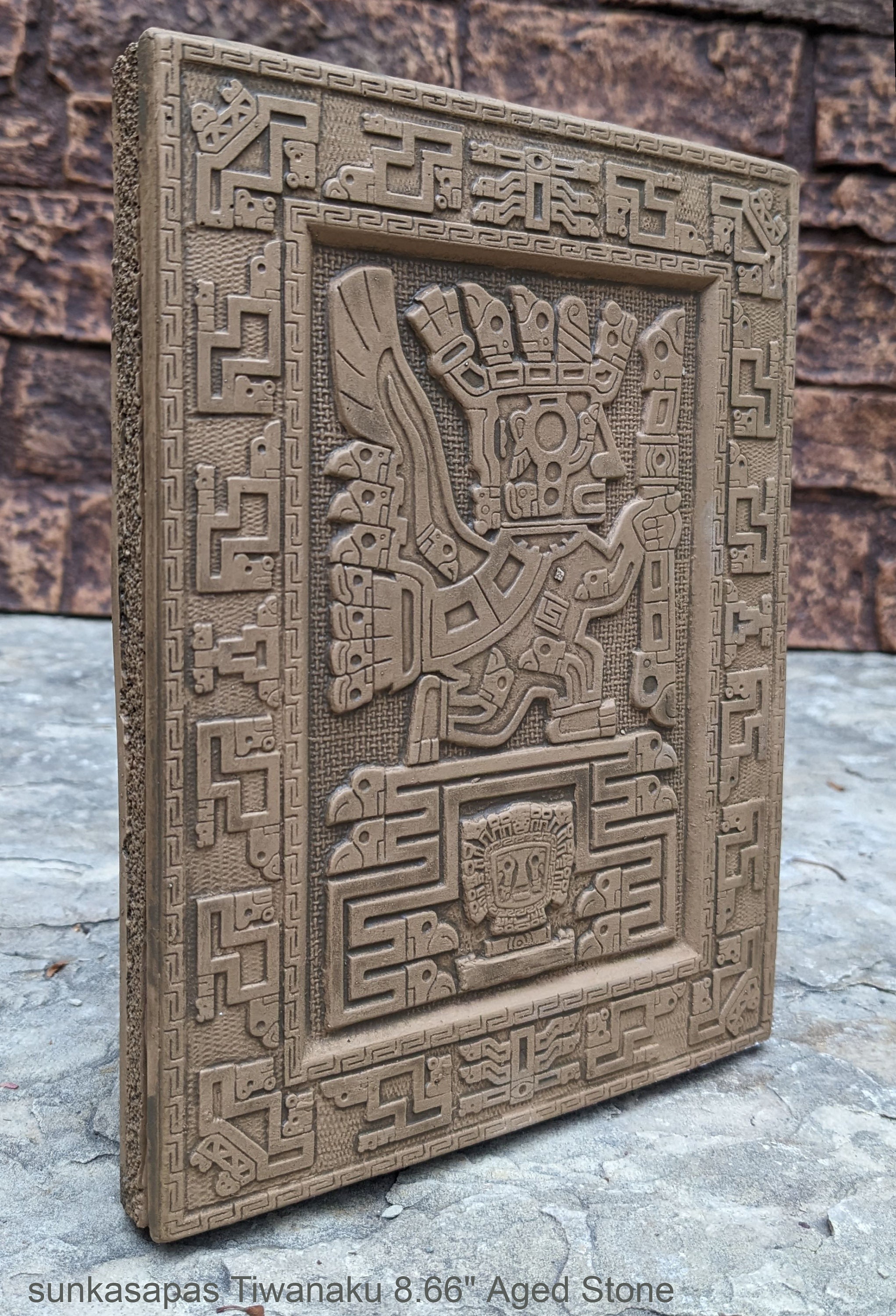 Inca Viracocha Tiwanaku Gateway Sun Sunkasapas Sculptural Wall Relief ...