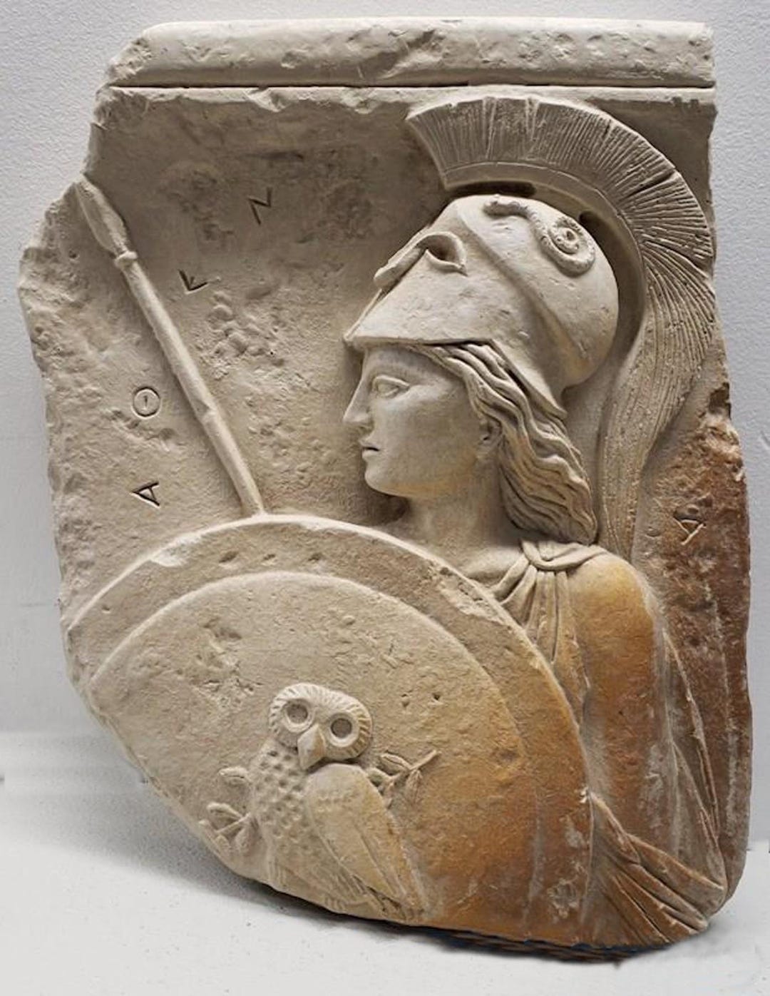 Roman Greek Athena With Shield Fragment Wall Sculpture Plaque Www.neo ...