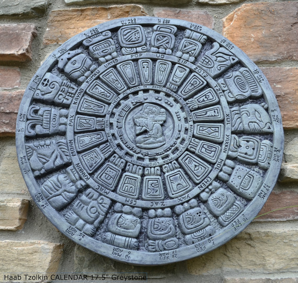 History MAYAN AZTEC Haab Tzolkin CALENDAR Sculptural Wall - Etsy Norway