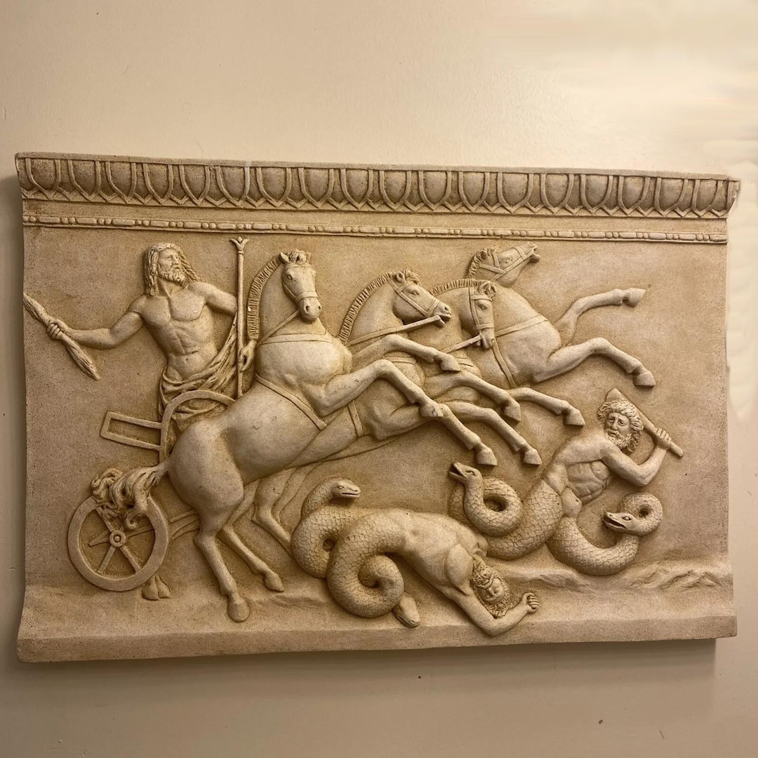 Roman Greek Zeus War Titans Titanomachy Achilleion Corfu Stone Carving ...