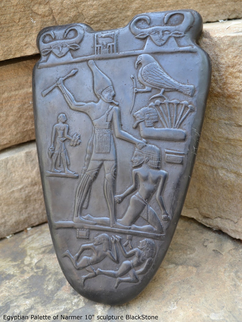 History Egyptian Palette of Narmer Sculptural Statue 2 Sided Www.neo ...