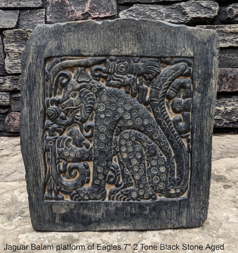 Aztec Mayan Jaguar Balam Cat Sculpture Wall Plaque Carving - Etsy