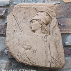 Roman Greek Athena With Shield Fragment Wall Sculpture Plaque Www.neo ...