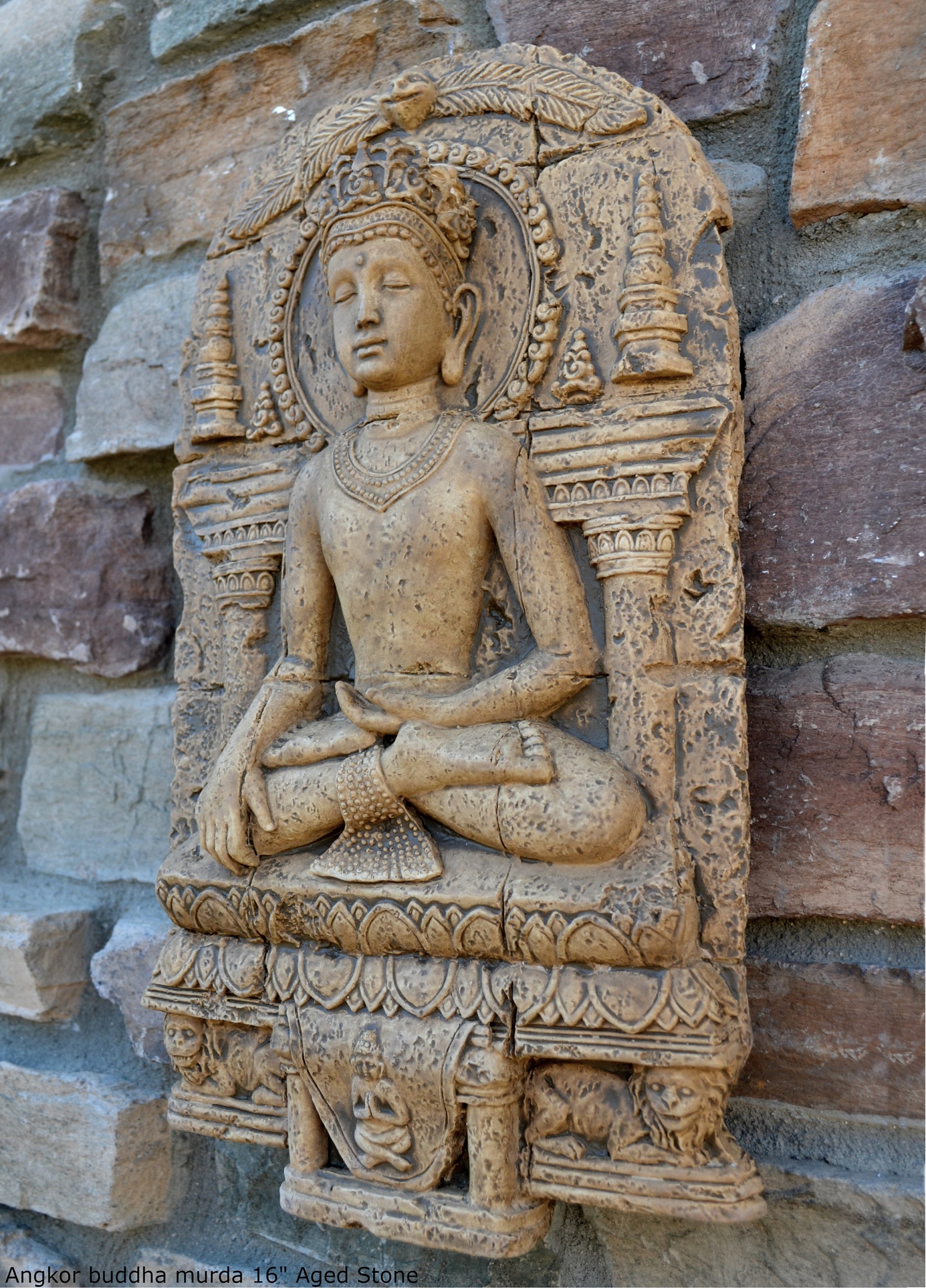 Asia Angkor Buddha Murda Artifact Wall Sculpture Statue 16" Www.neo-mfg ...