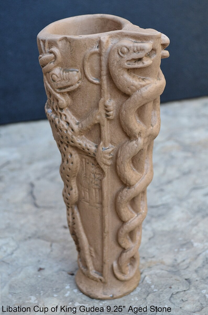 Sumerian Libation Cup of King Gudea Caduceus Votive Chalice - Etsy