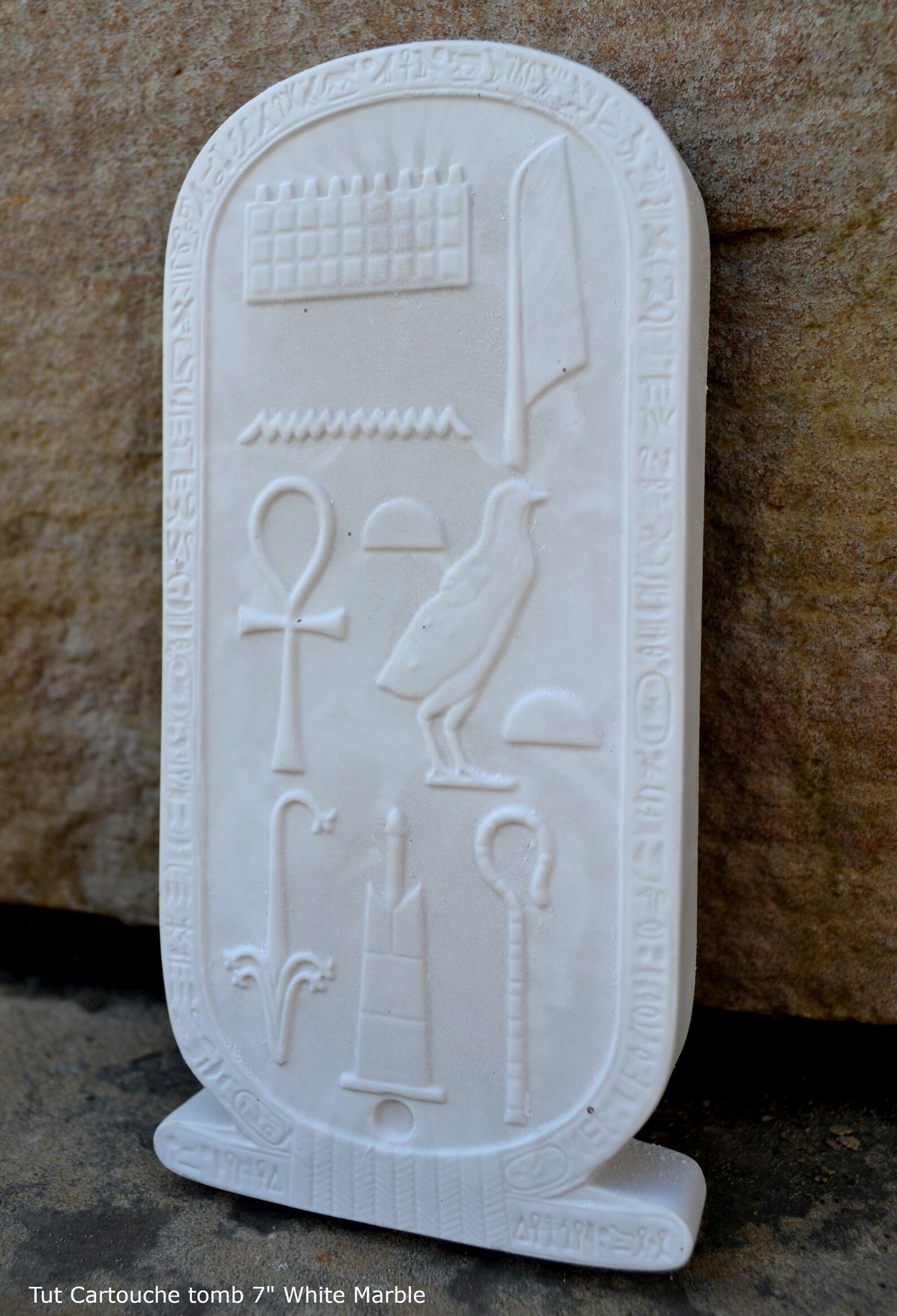 Egyptian King Tut Cartouche Tomb Artifact Carved Sculpture Statue 7" Ww ...