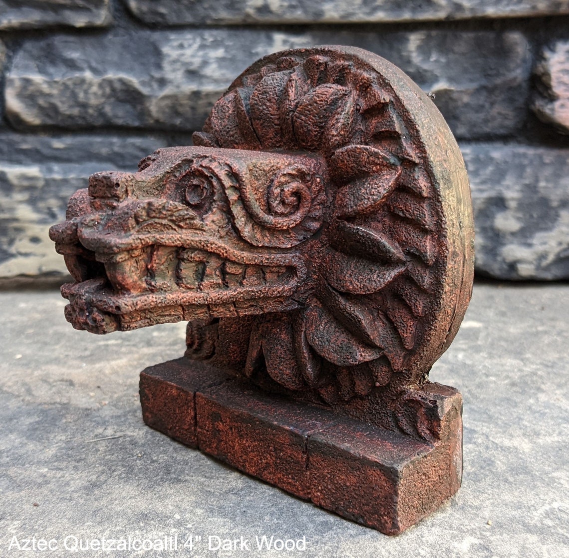History Feathered Serpent Head of Quetzalcoaltl Aztec Maya - Etsy