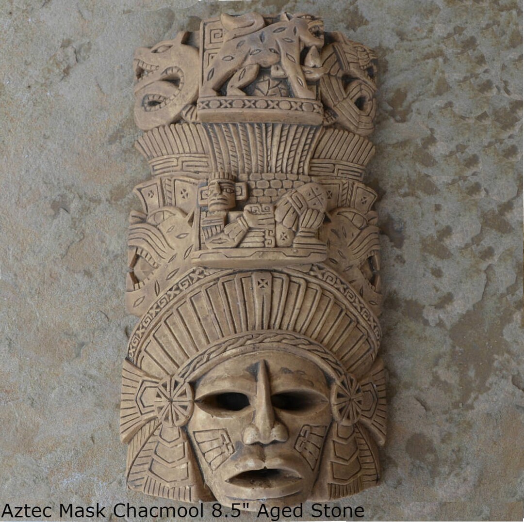 History Aztec Maya Artifact Mask Chacmool Sculpture Statue 8.5" Tall ...