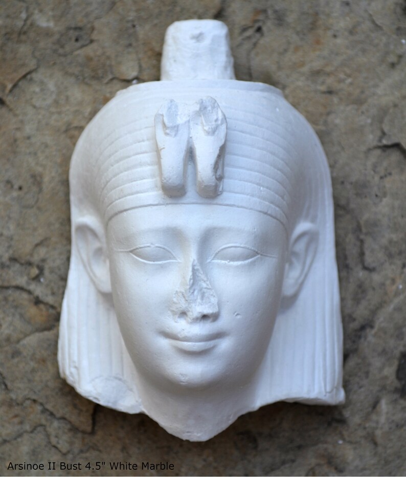 Egyptian Arsinoe II Ancient Bust Wall Sculpture Reproduction Art 4.5 ...