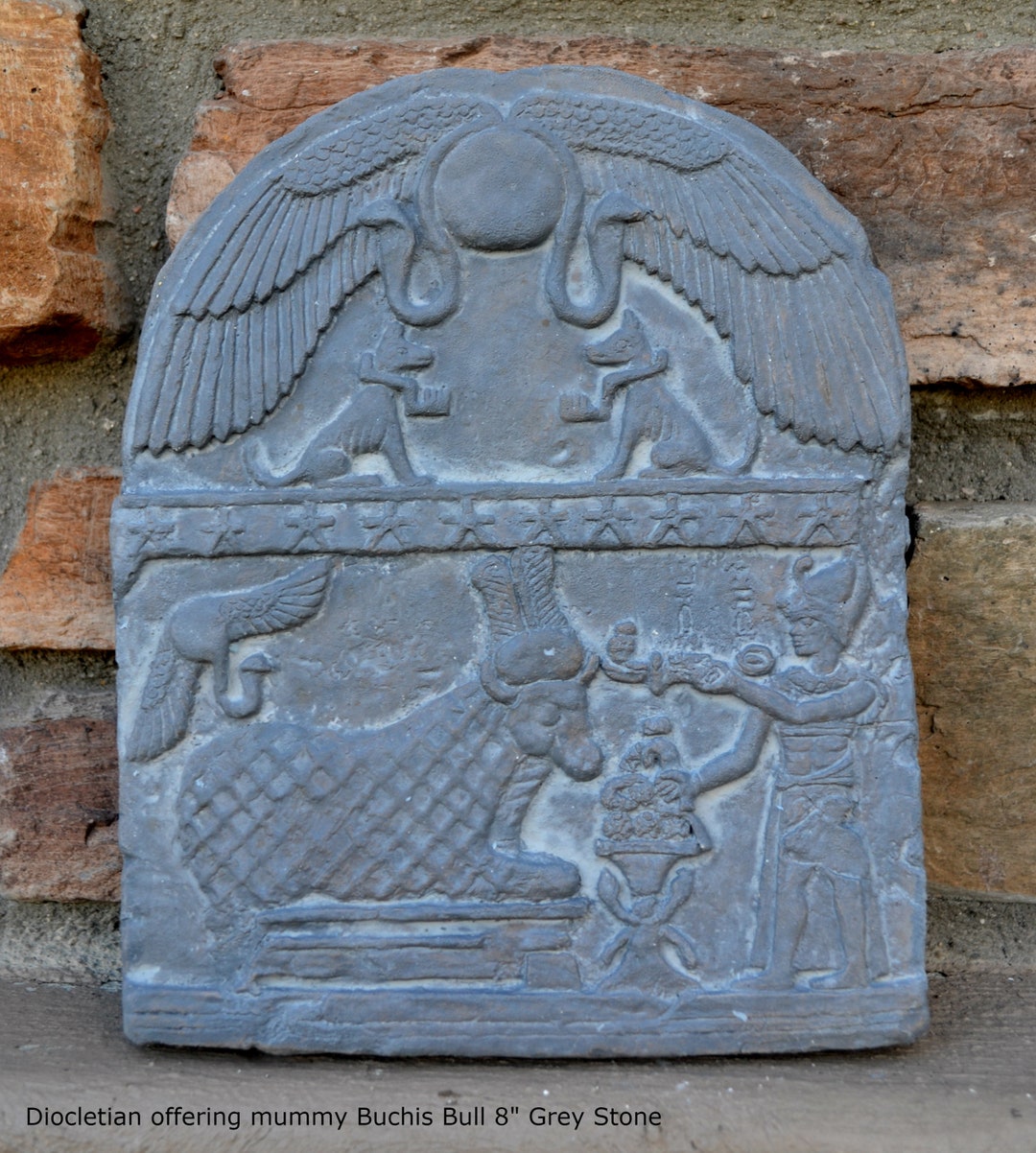History Egyptian Diocletian Offering Mummy Buchis Bull Plaque Artifact ...
