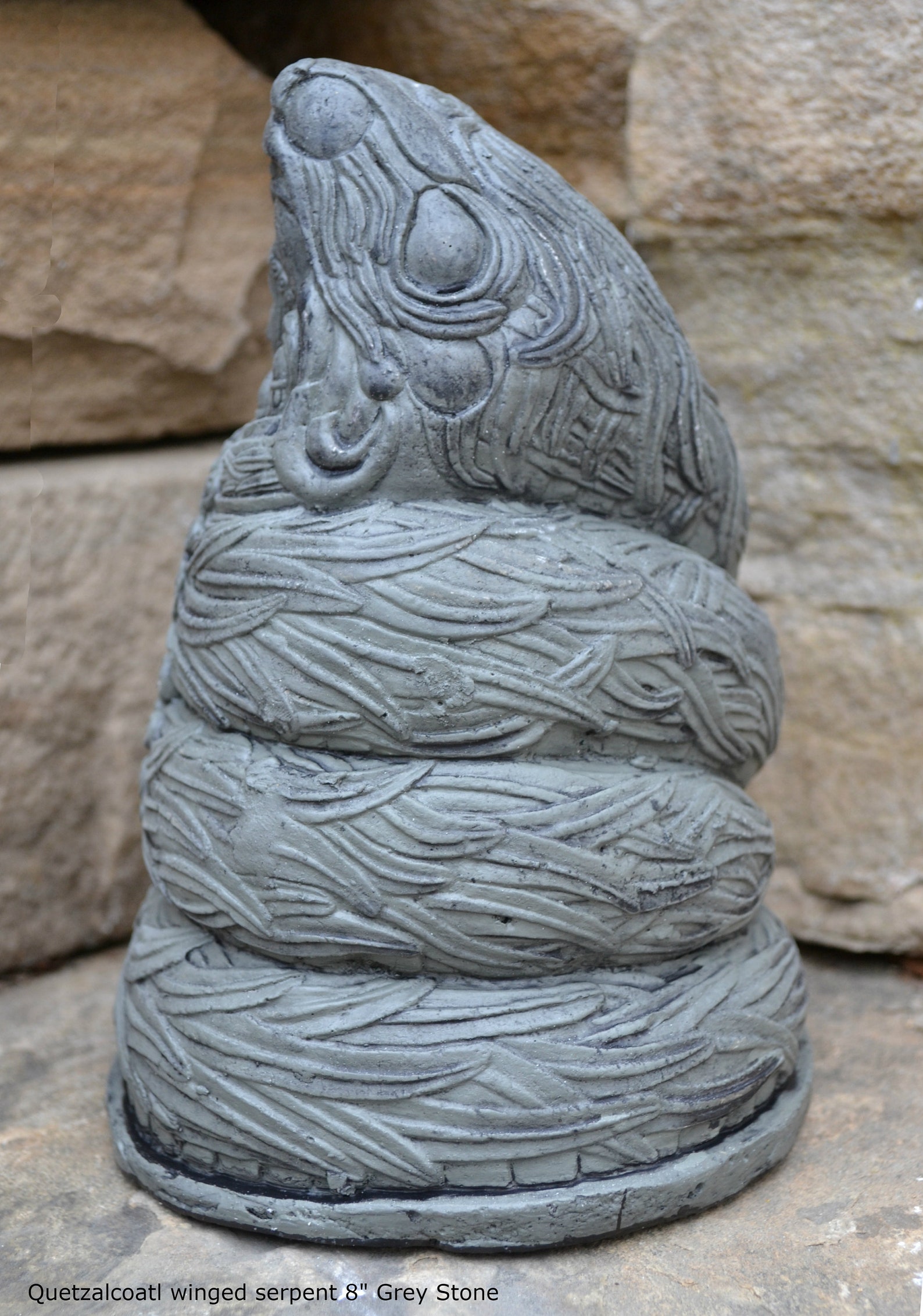 Aztec Mayan Quetzalcoatl Winged Serpent Statue Sculpture Artifact ...